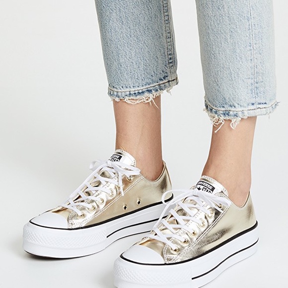 Converse | Shoes | Platform Converse All Star Color Gold Size 7 | Poshmark